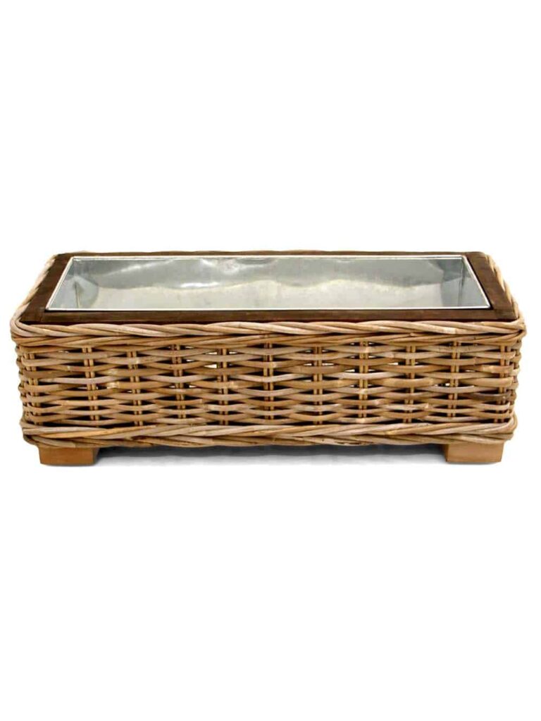 Wicker Trough With Zinc Tray Insert - Medium | EPH Creative - Event ...
