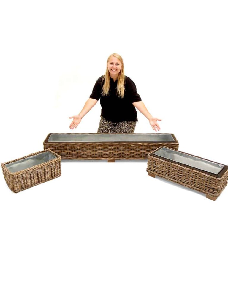 Wicker Trough With Zinc Tray Insert - Large | EPH Creative - Event Prop ...