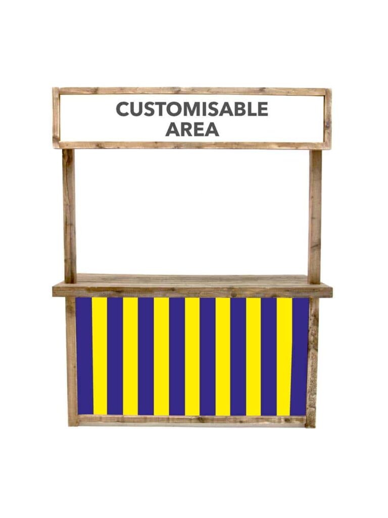 Food Stall - Blue & Yellow Striped - Customised Sign | EPH Creative ...