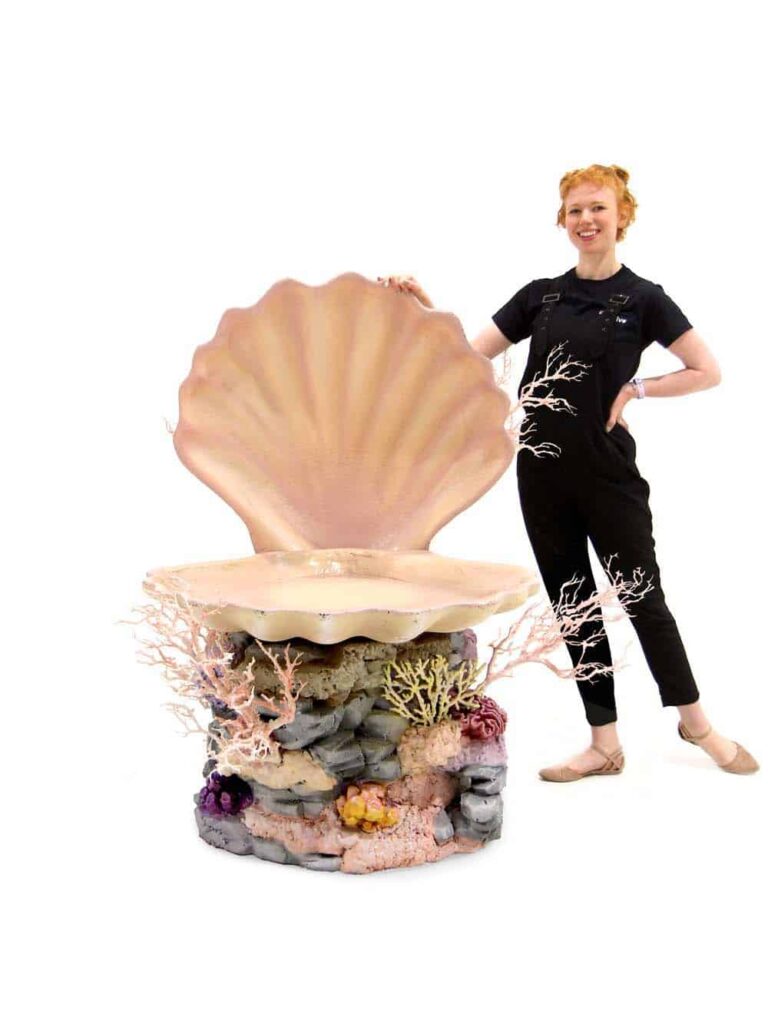 SN7828 Large Clam Shell Coral Plinth | EPH Creative - Event Prop Hire
