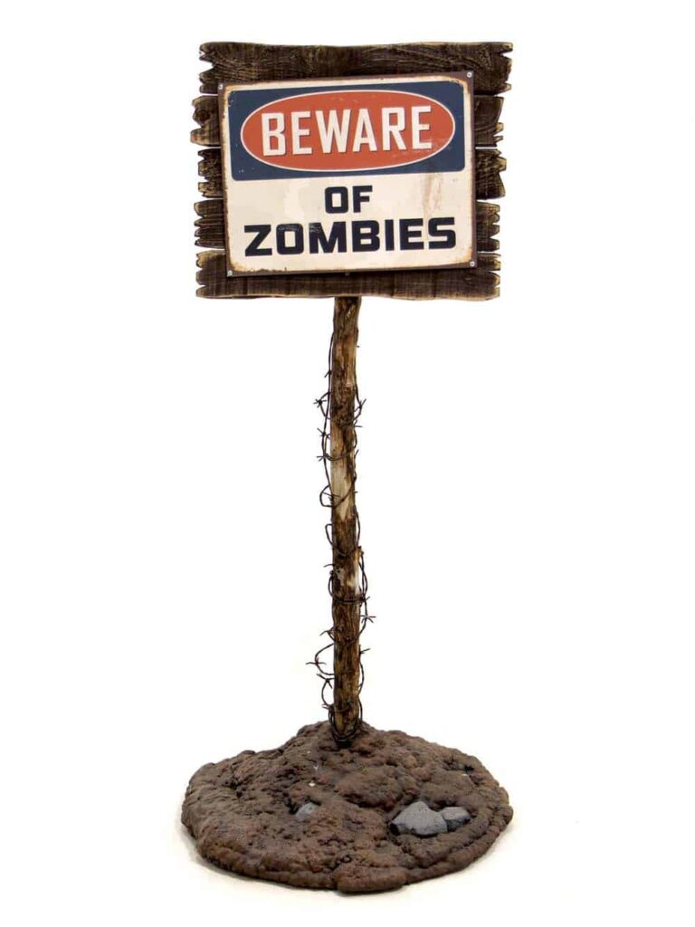 Rustic Beware of Zombies Sign | EPH Creative - Event Prop Hire
