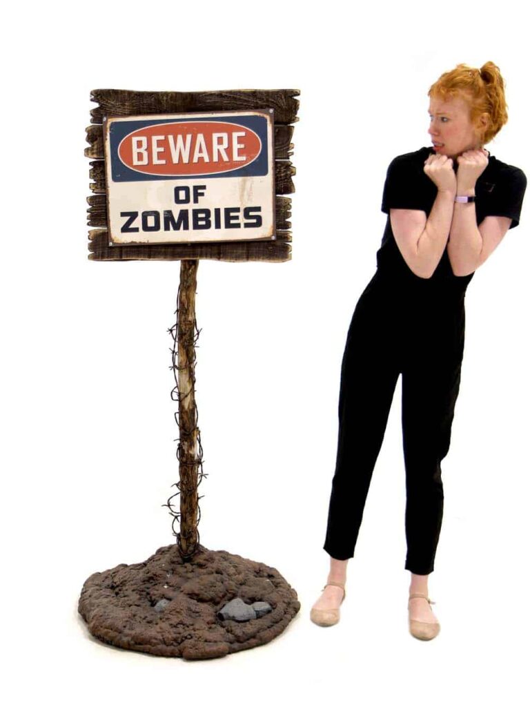 Rustic Beware of Zombies Sign | EPH Creative - Event Prop Hire