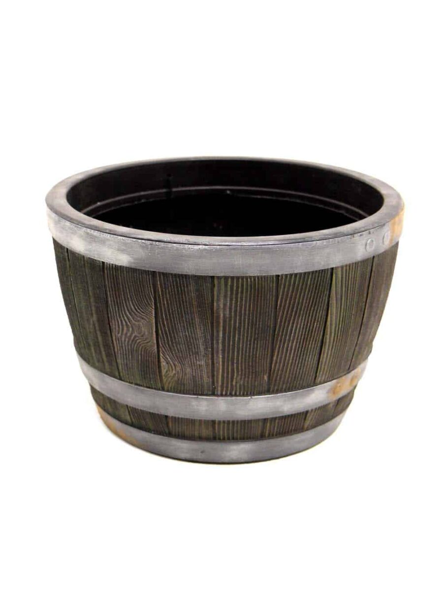Wood Effect Planter (Half-Barrel) | EPH Creative - Event Prop Hire