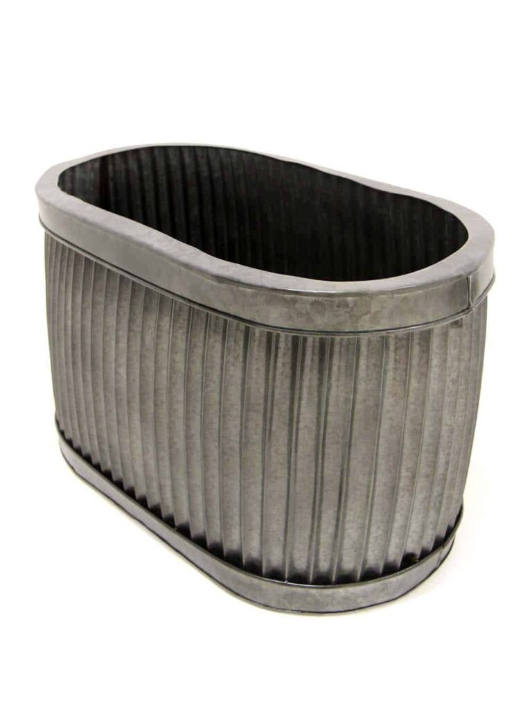 Galvanised Wide Planter - Large | EPH Creative - Event Prop Hire