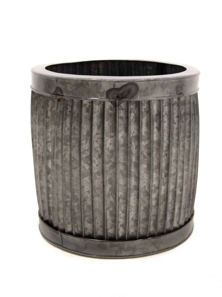 Galvanized Round Planter - Medium | EPH Creative - Event Prop Hire
