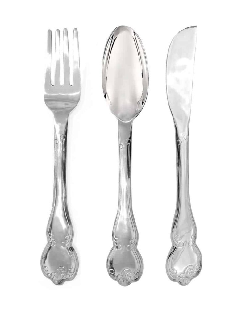 Extra Large Silver Spoon, Fork and Knife Cutlery Set | EPH Creative ...
