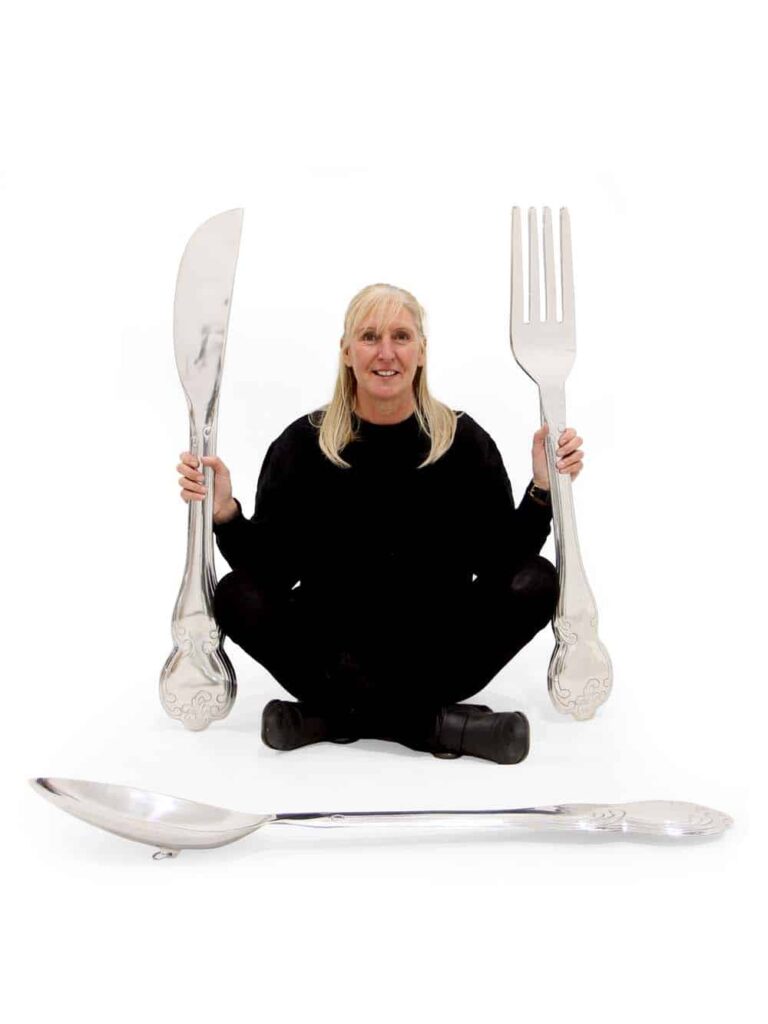 Extra Large Silver Spoon, Fork and Knife Cutlery Set | EPH Creative ...