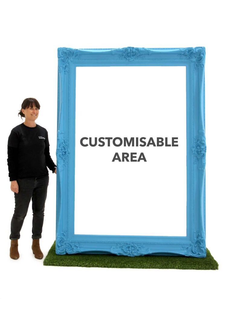 Customised Giant Blue Frame | EPH Creative - Event Prop Hire