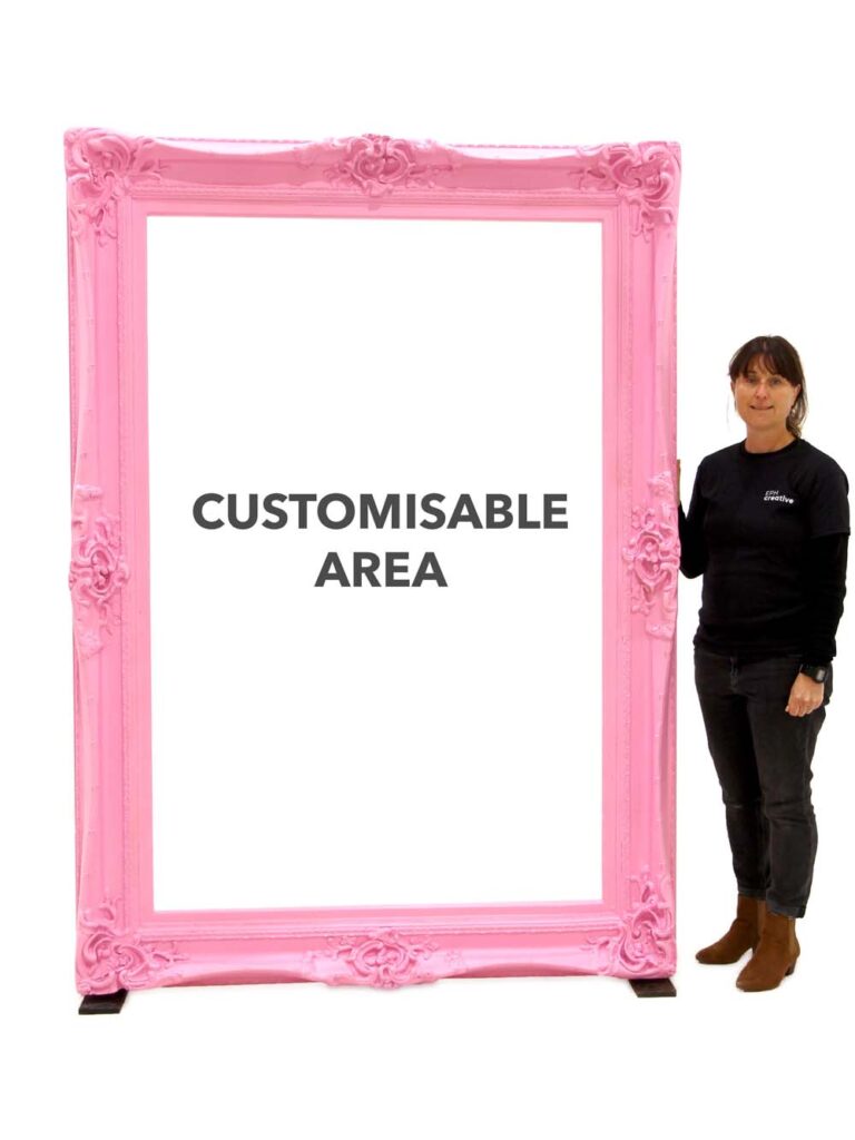 Customised Giant Light Pink Frame | EPH Creative - Event Prop Hire