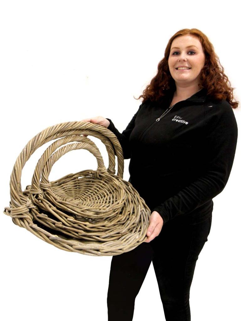 Flower Basket with Hoop Handle - Set of 4 | EPH Creative - Event Prop Hire