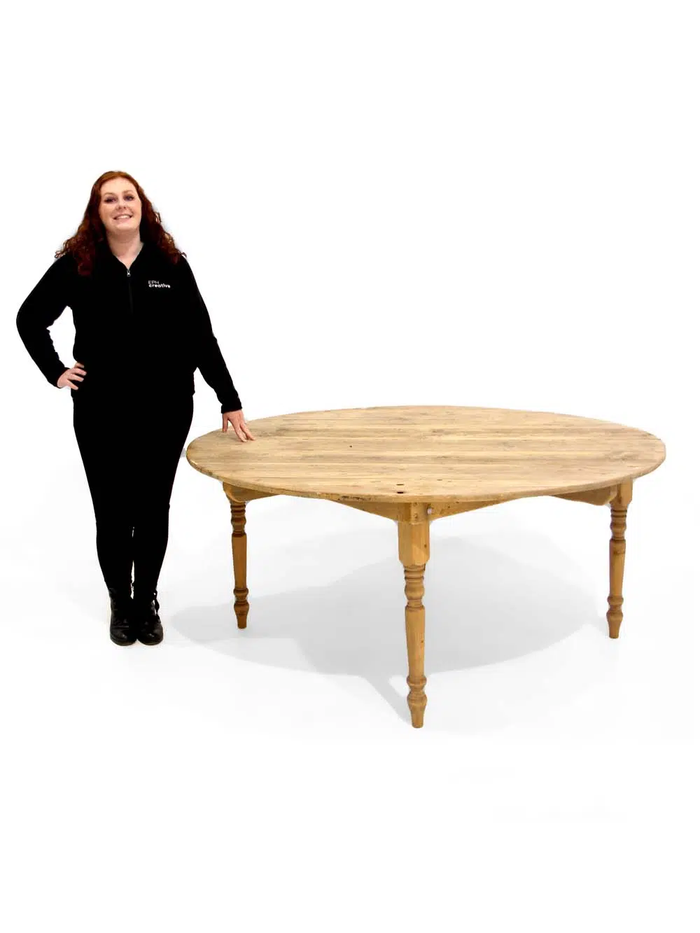 Large Rustic Round Wooden Table | EPH Creative - Event Prop Hire