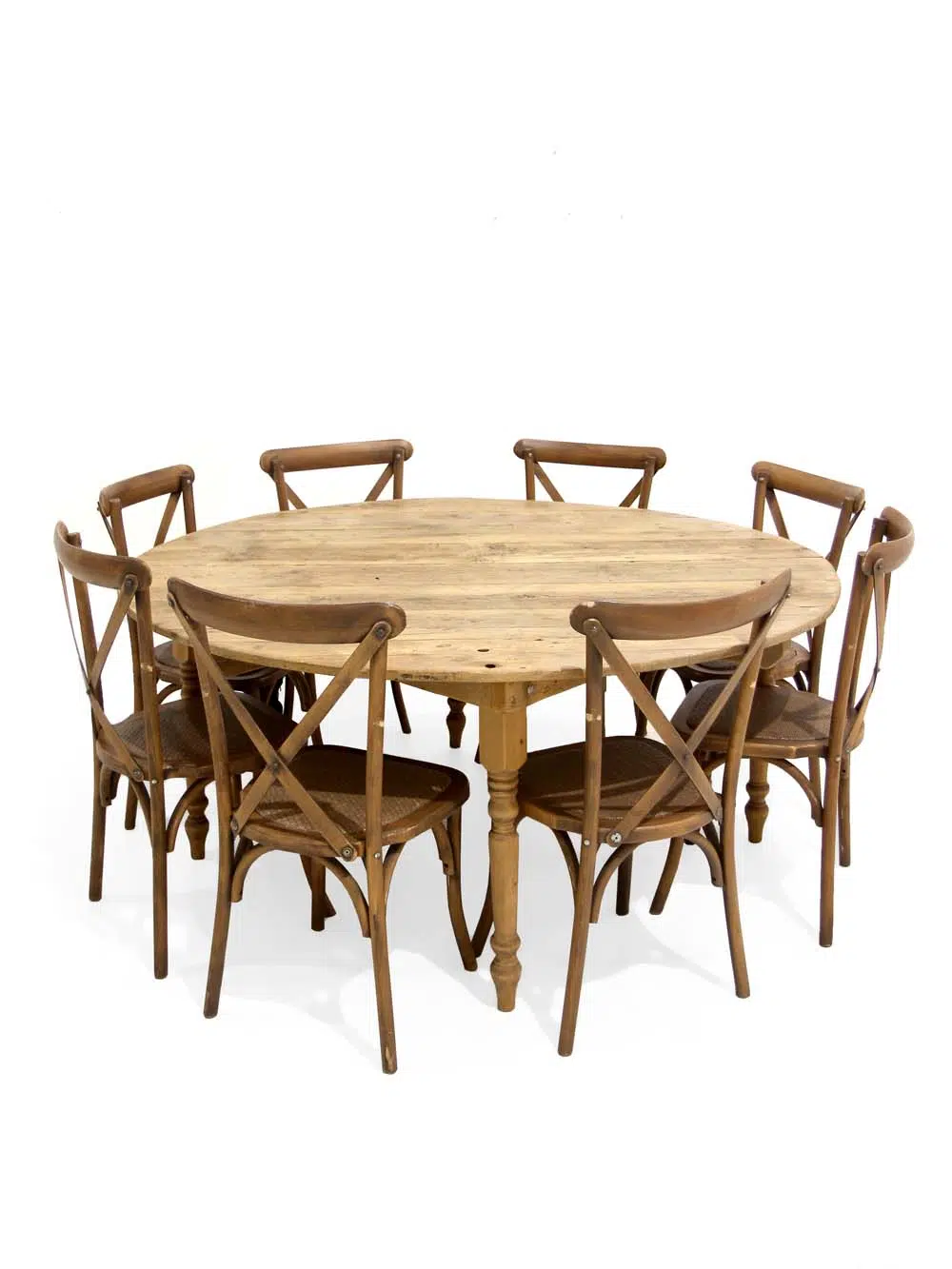 Large Rustic Round Wooden Table | EPH Creative - Event Prop Hire