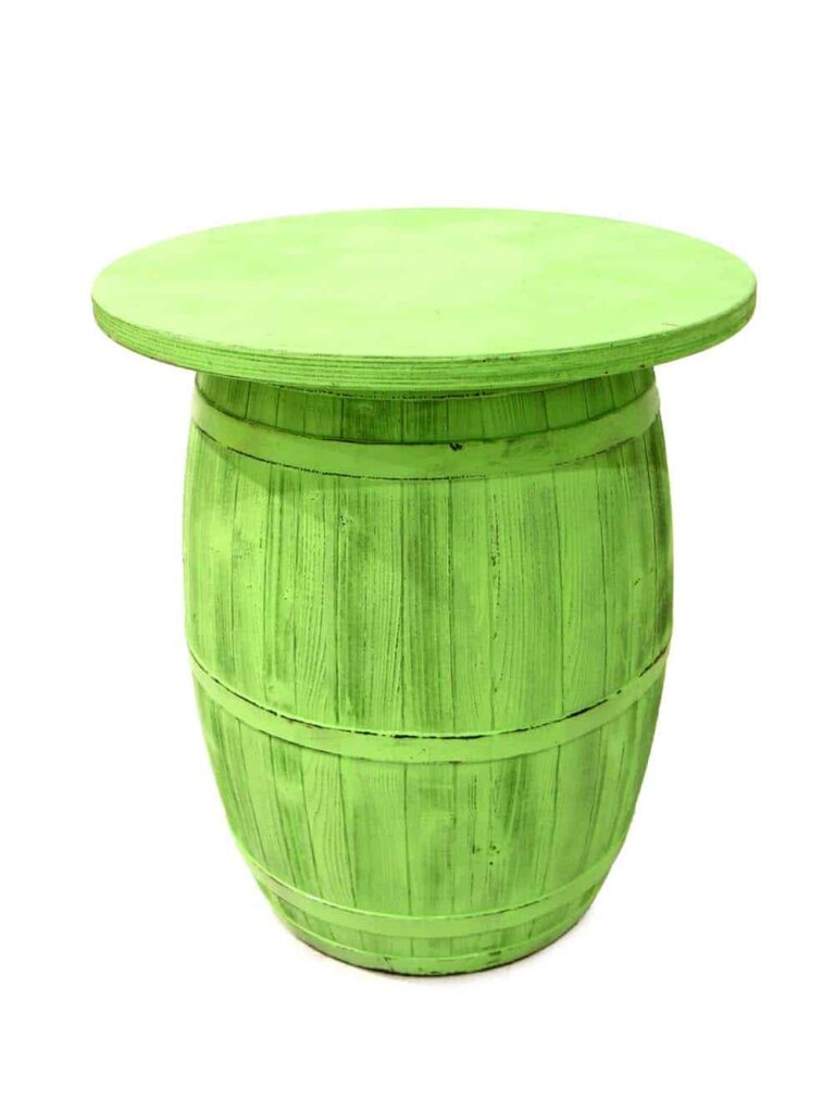 Coloured Rustic Barrel Poseur Table (Lime Green) | EPH Creative - Event ...