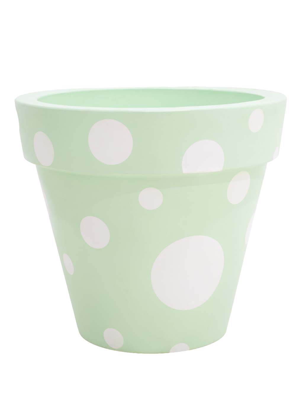 Giant Flower Pot - Green & White Spots | EPH Creative - Event Prop Hire
