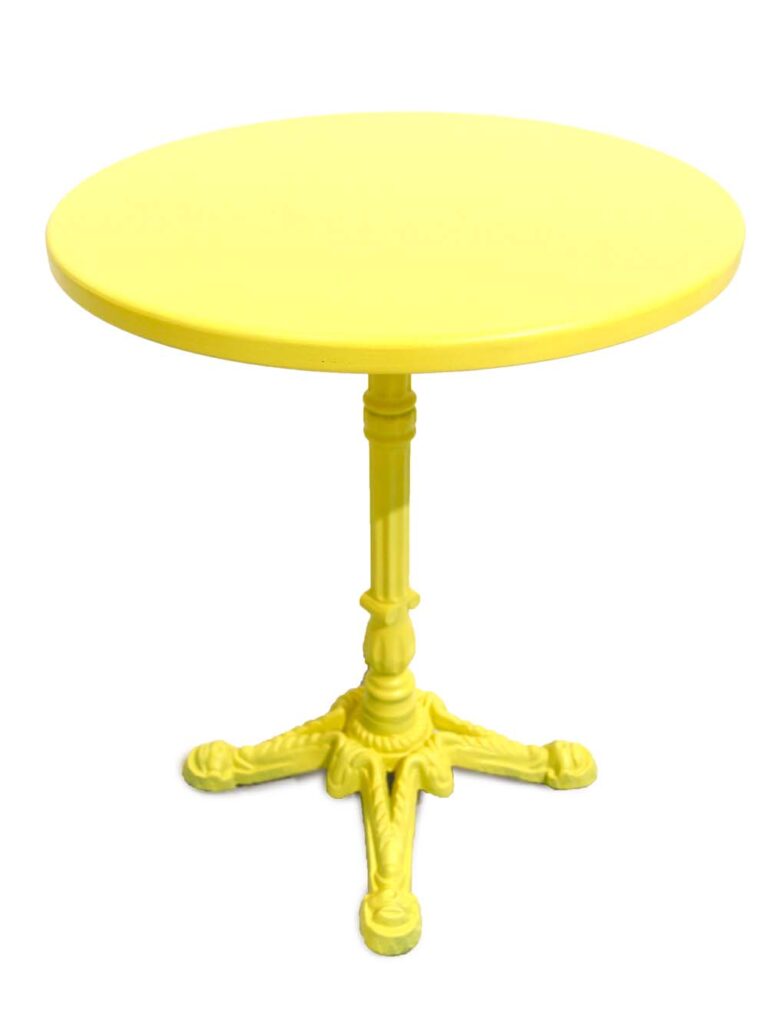 Cast Iron Side Table - Yellow | EPH Creative - Event Prop Hire