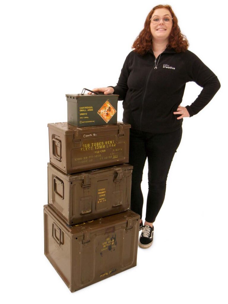 Set of Mixed Military Boxes | EPH Creative - Event Prop Hire