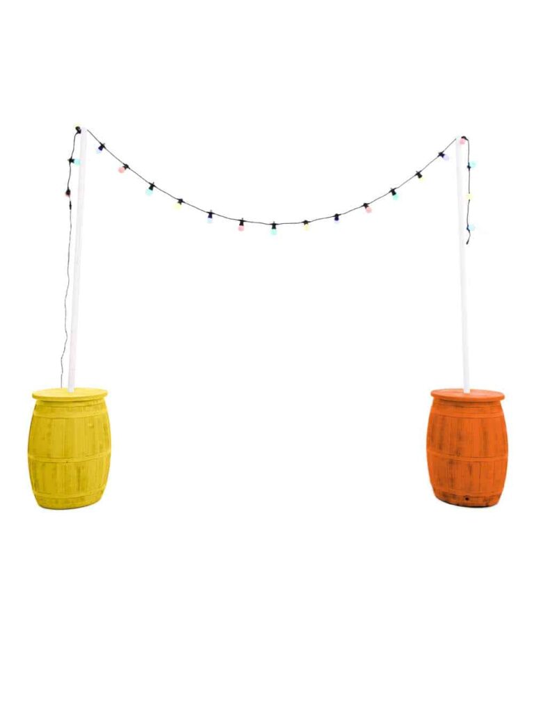 Coloured Rustic Barrel Bunting Festoon Unit 3m (Orange) | EPH Creative ...
