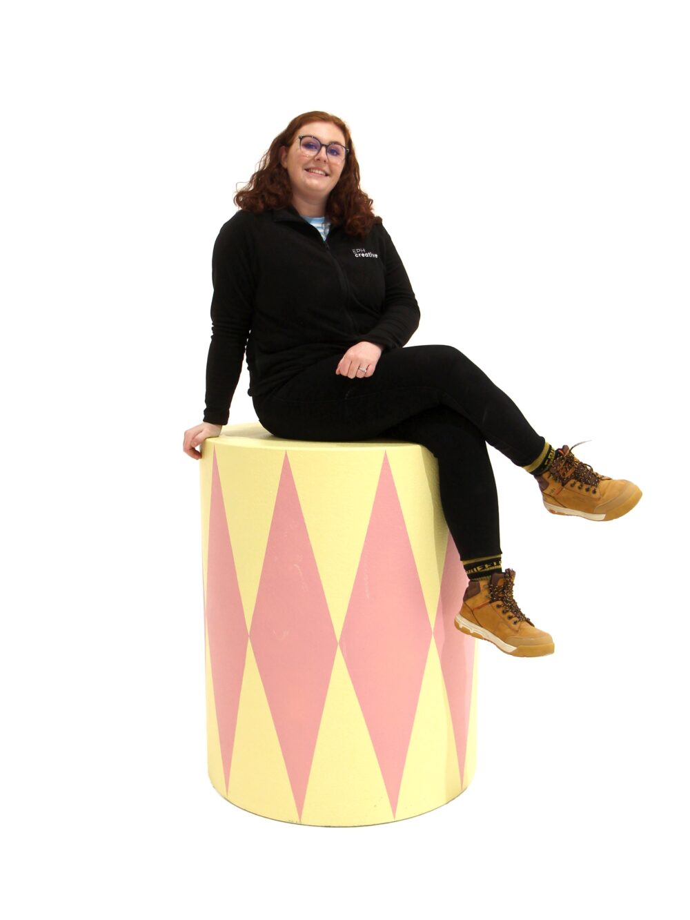 Circular Tall Circus Plinth (Pink & Yellow) | EPH Creative - Event Prop ...