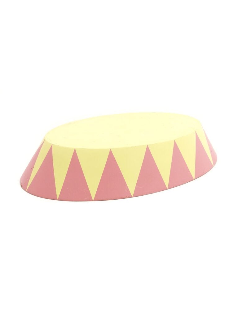 Oval Plinth (Pink & Yellow) | EPH Creative - Event Prop Hire