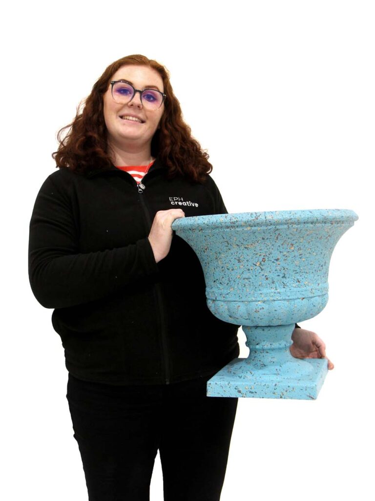 Short Urn Planter - Blue | EPH Creative - Event Prop Hire
