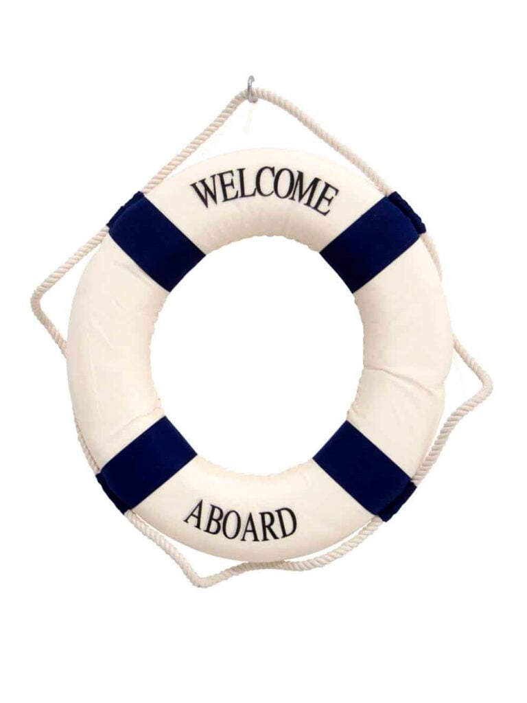 Welcome Aboard Life Ring - Blue (Small) | EPH Creative - Event Prop Hire