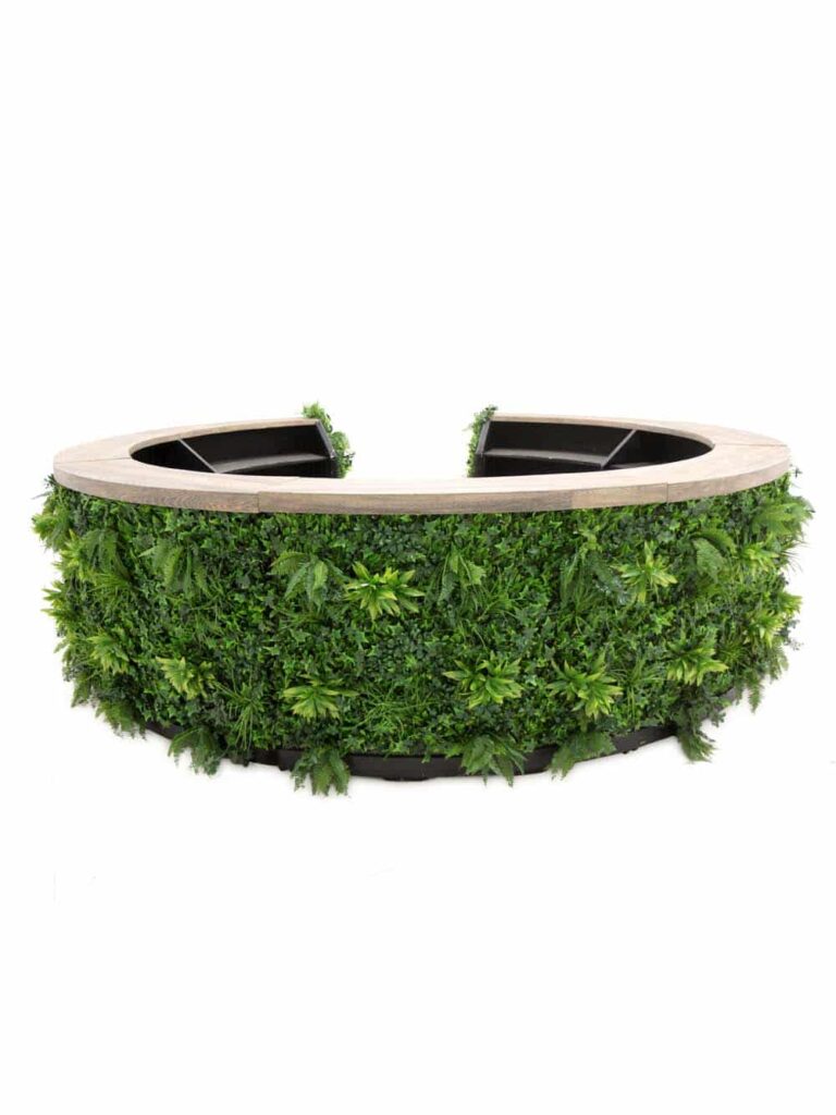 Rustic Living Wall Circular Bar - Full Bar | EPH Creative - Event Prop Hire