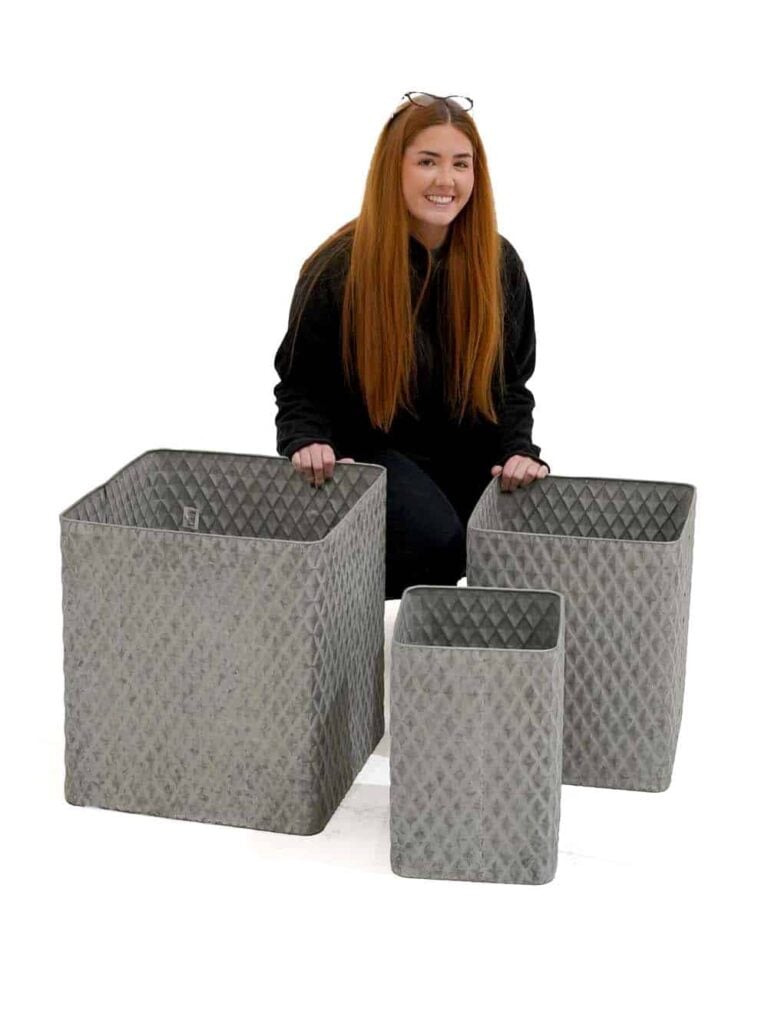 Square Galvanised Planters - Set of 3 | EPH Creative - Event Prop Hire