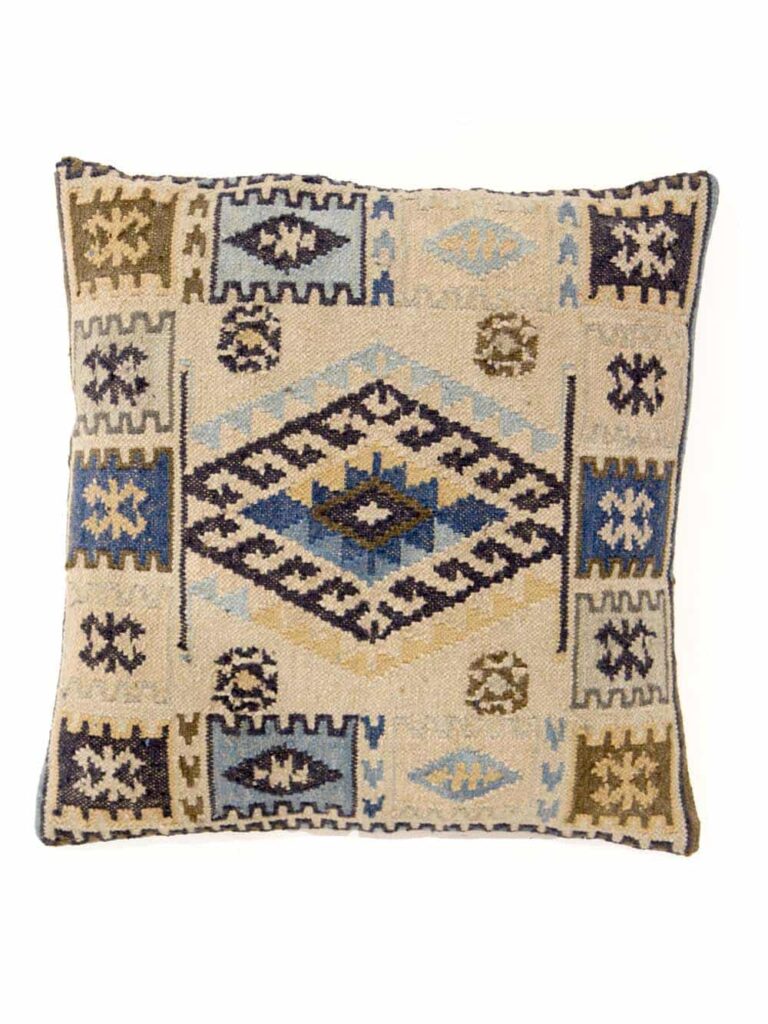 Kilim Floor Cushion - Blue/Grey | EPH Creative - Event Prop Hire