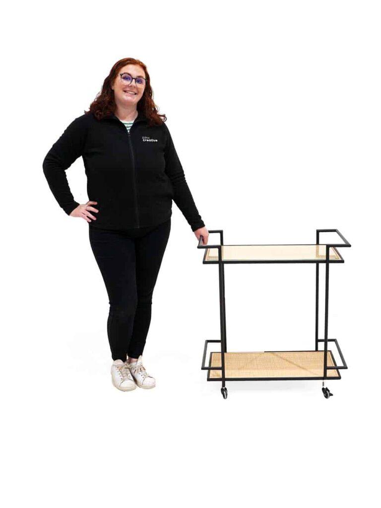 Rattan & Iron Trolley | EPH Creative - Event Prop Hire