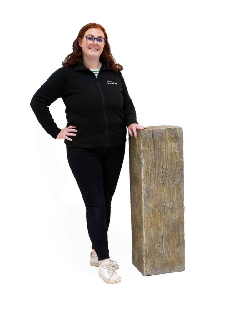 Concrete Plinth - Wood Effect | EPH Creative - Event Prop Hire