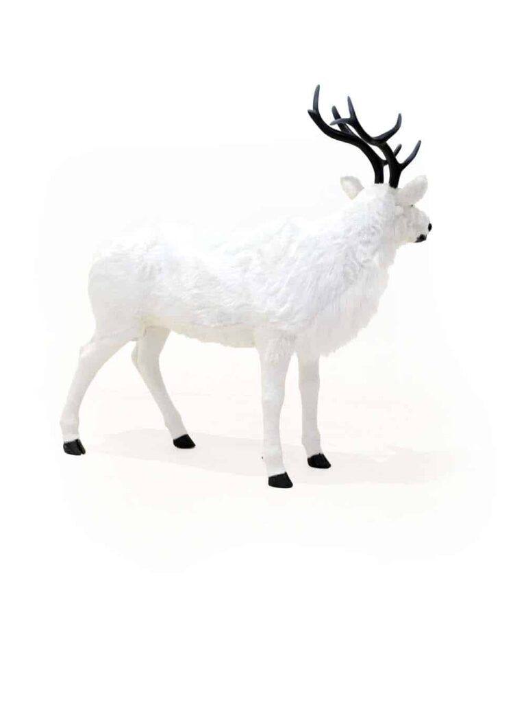 Large Furry Reindeer - White | EPH Creative - Event Prop Hire