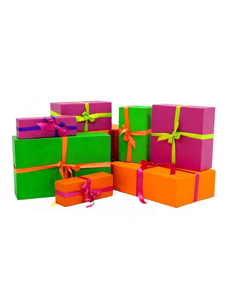Neon Christmas Presents - Set of 8 | EPH Creative - Event Prop Hire