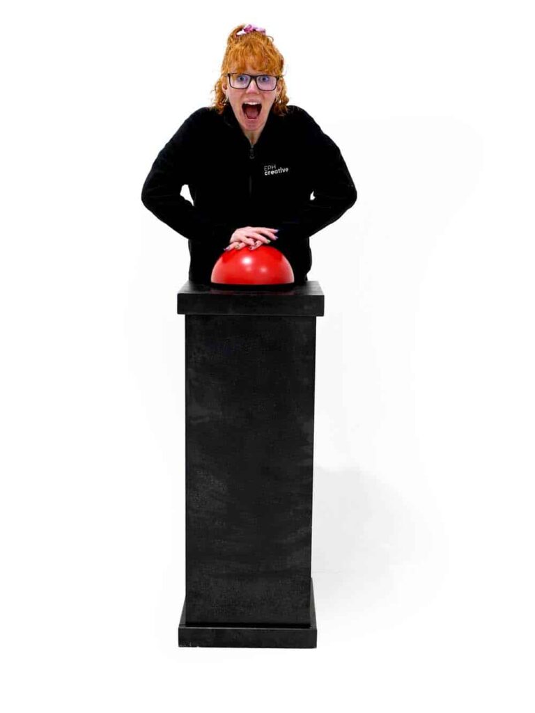 Big Red Button Plinth - 120cm | EPH Creative - Event Prop Hire