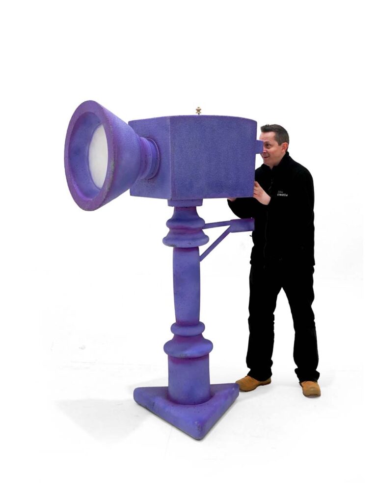 Giant Purple Camera | EPH Creative - Event Prop Hire