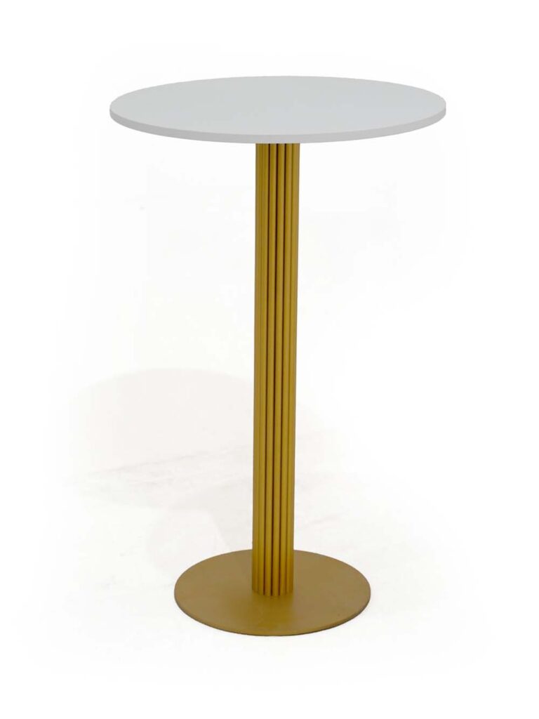 Poseur Table - White Top & Gold Fluted Base | EPH Creative - Event Prop ...