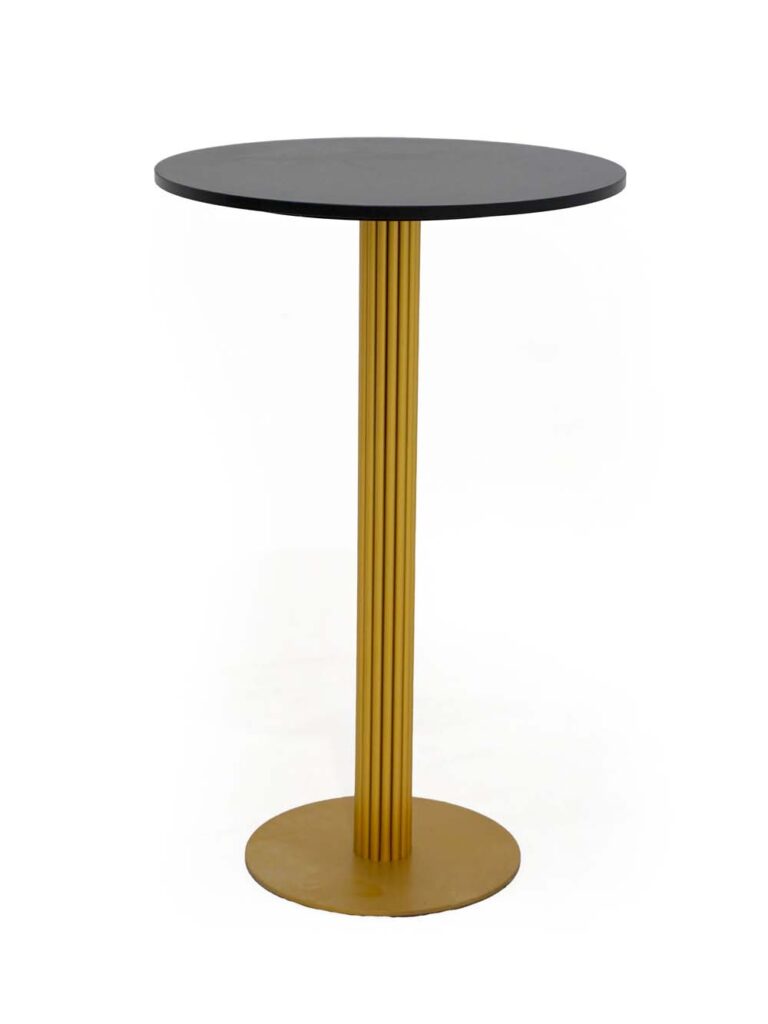 Poseur Table - Black Top & Gold Fluted Base | EPH Creative - Event Prop ...