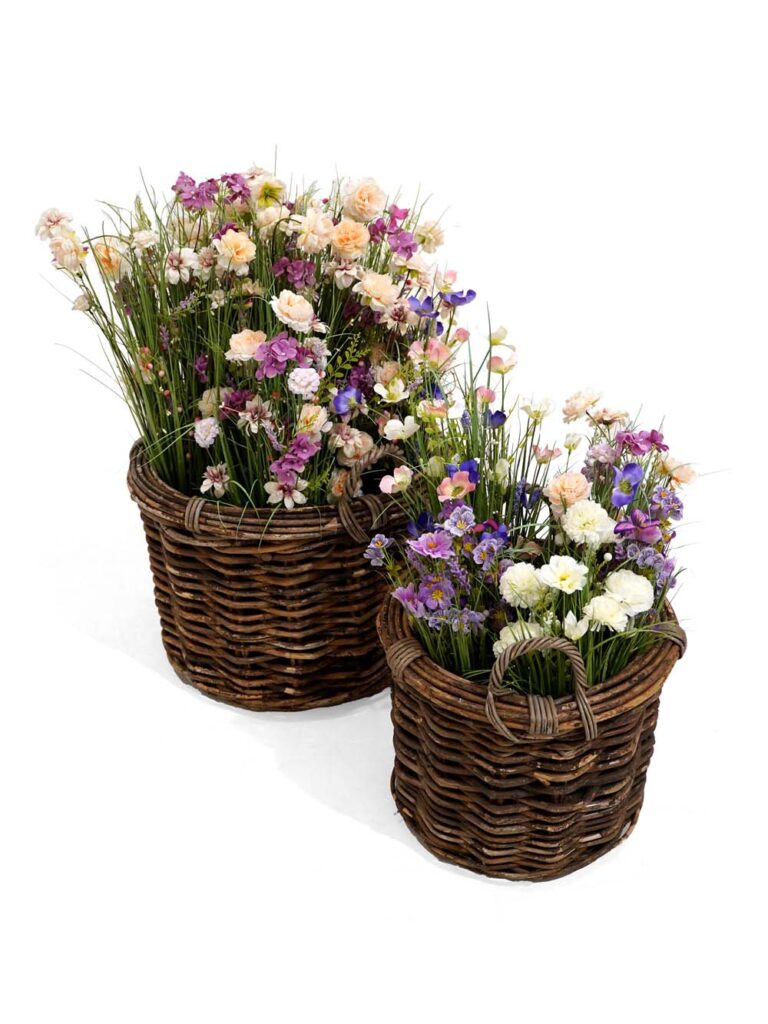 Wildflowers in Baskets - Cool Colours | EPH Creative - Event Prop Hire