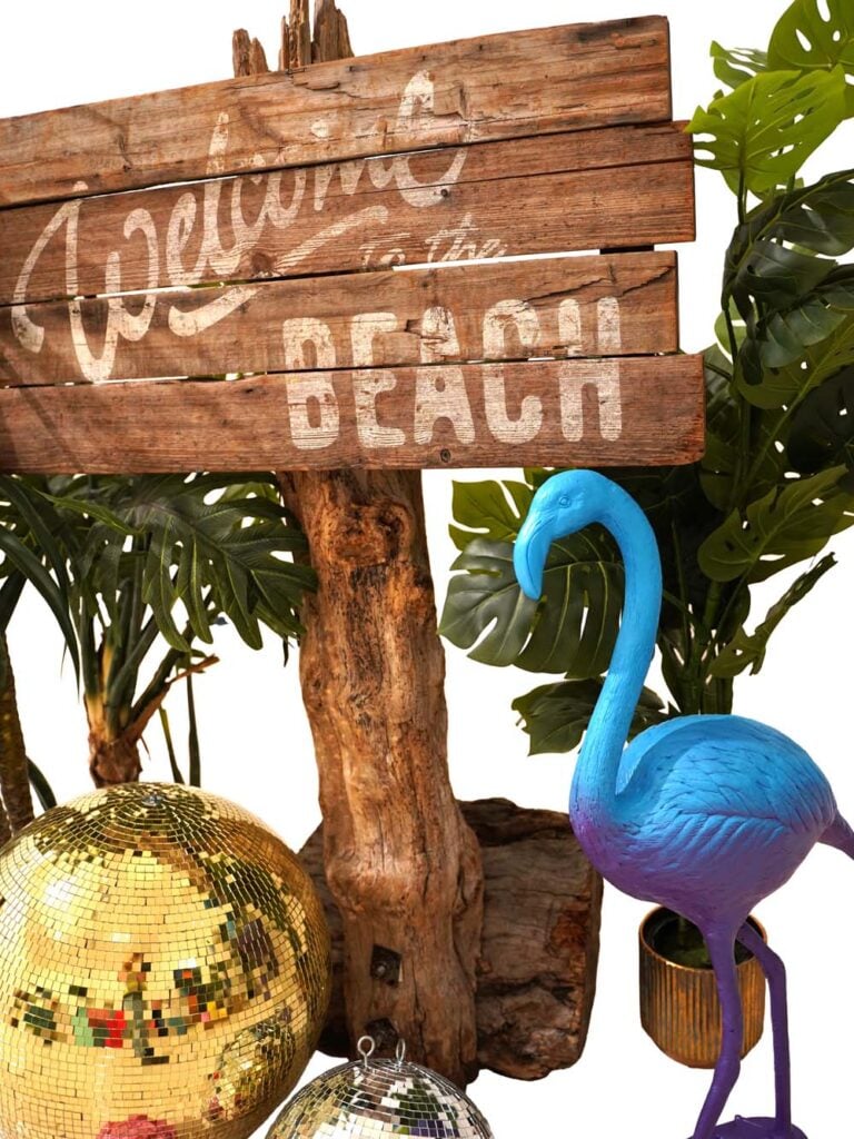 Tropical Beach - Welcome Sign #1 | EPH Creative - Event Prop Hire