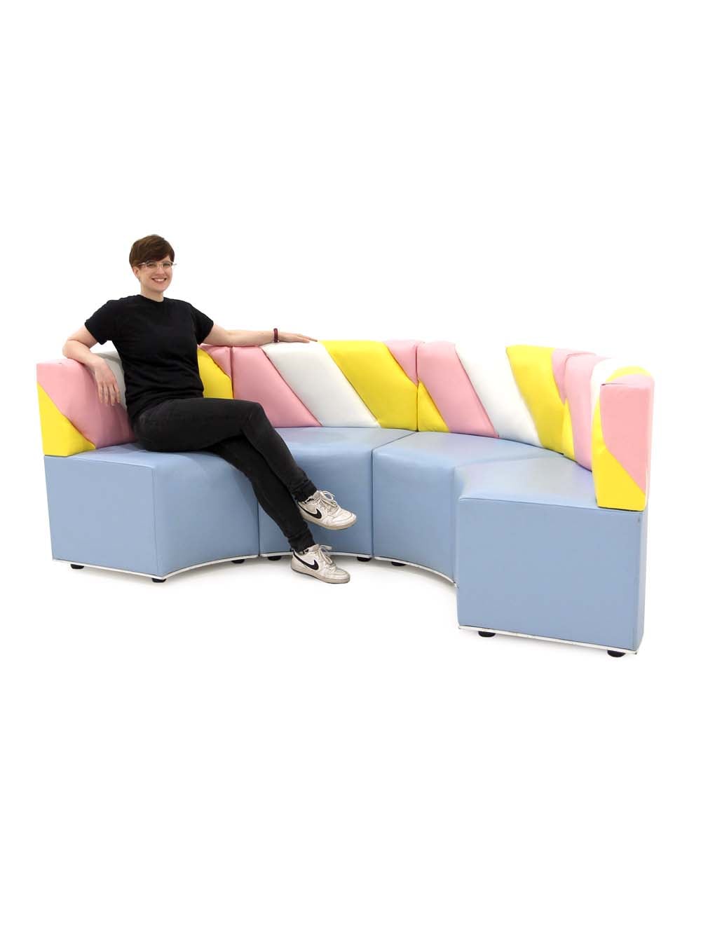 Modular Curved Booth - Pink, Yellow, White & Blue | EPH Creative ...